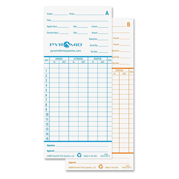 PTI42415 PYRAMID BRAND 2600 100/PK ATTENDANCE CARDS – Ampuproducts